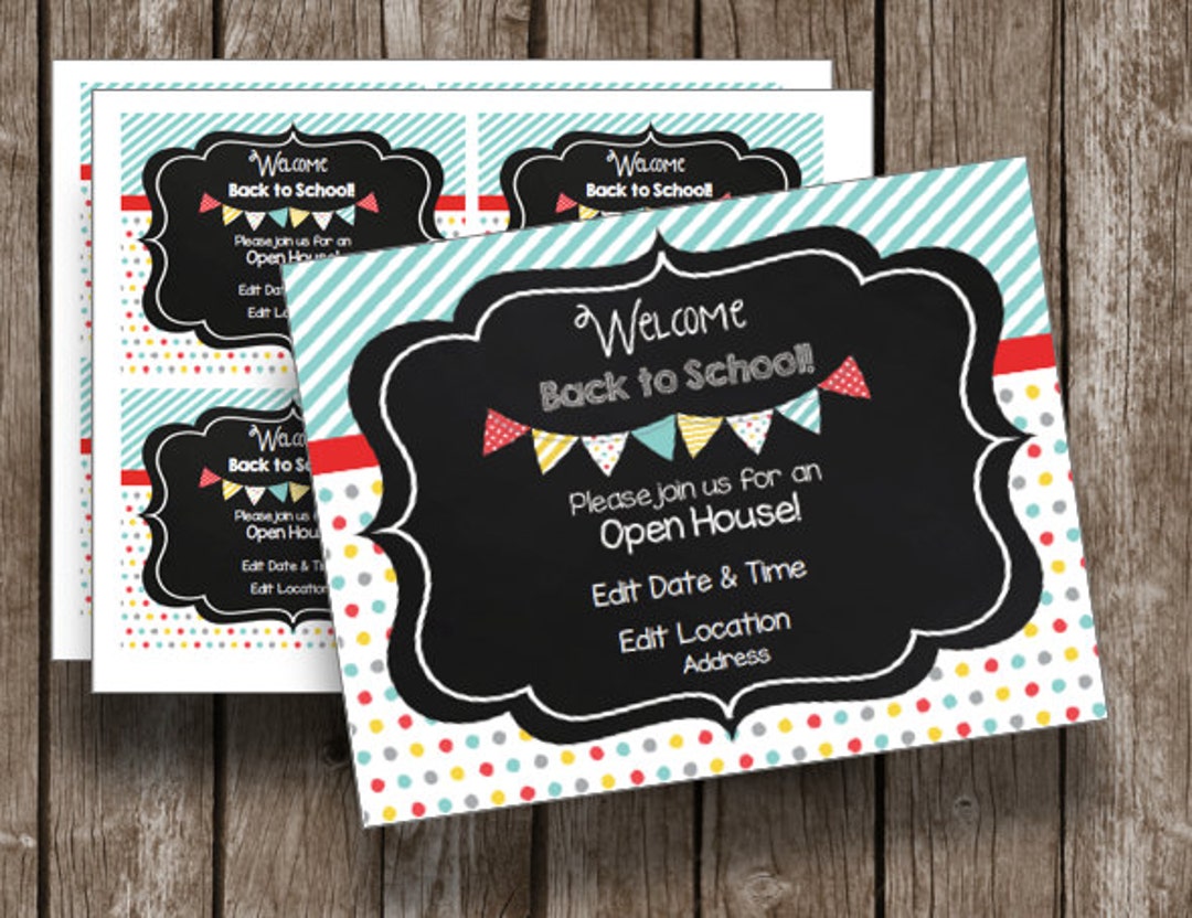 50% OFF SALE - Back to School - Open House - Invitations - Editable ...