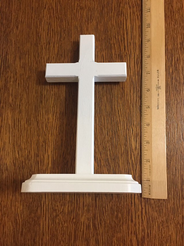 White Wooden Cross 8.75 X 4.5 Inch Wooden Cross on a Stand - Etsy