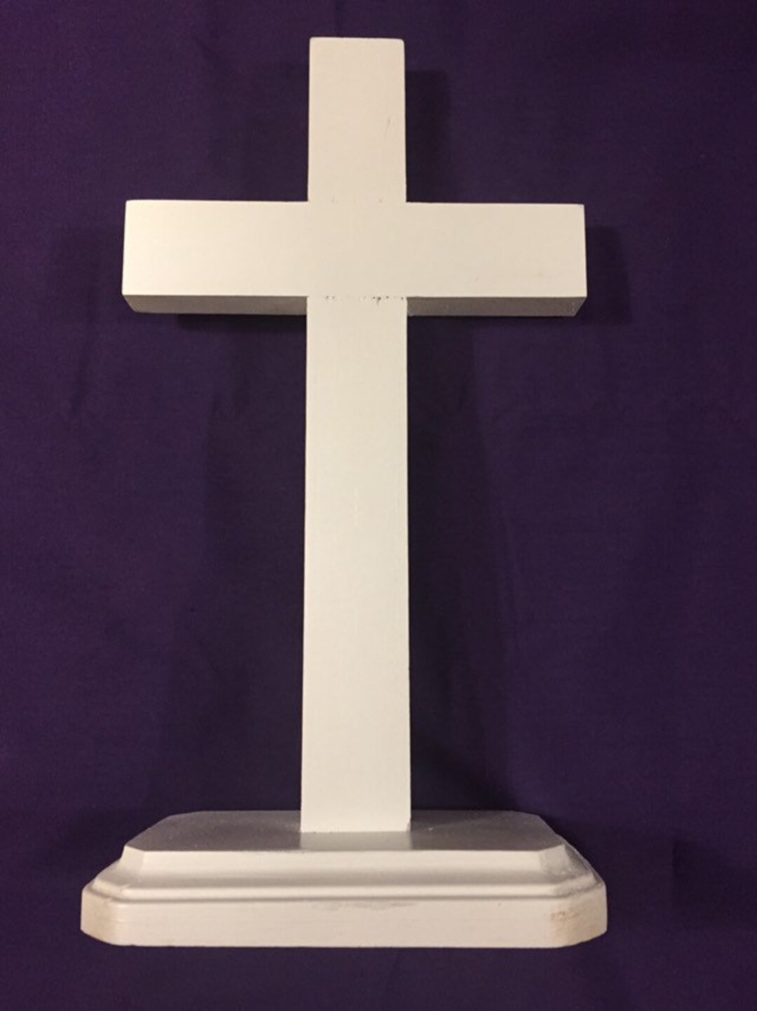 White Wooden Cross, 8.75 X 4.5 Inch Wooden Cross on a Stand, Wedding ...