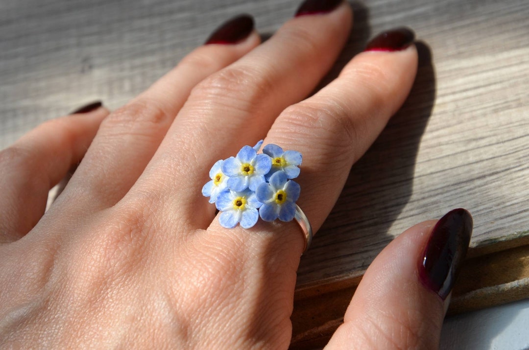 Forget Me Not Ring Blue Forget Me Not Jewelry - Etsy