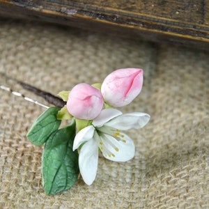 Apple Blossom Hair Pin, One Flower Hair Pin - Etsy