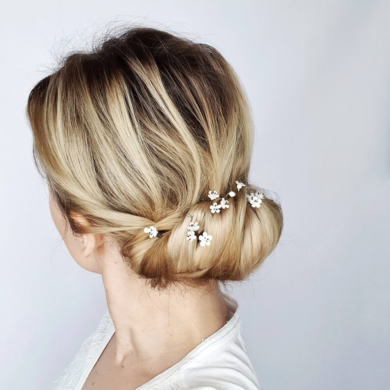 Small hair pins Tiny hair pins Small flowers hair pins | Etsy