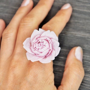 Peony Rose Ring Pale Pink Jewelry - Etsy