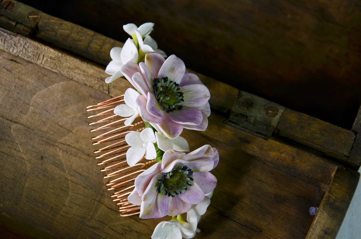 Wedding hair comb bridal hair comb floral hair comb | Etsy