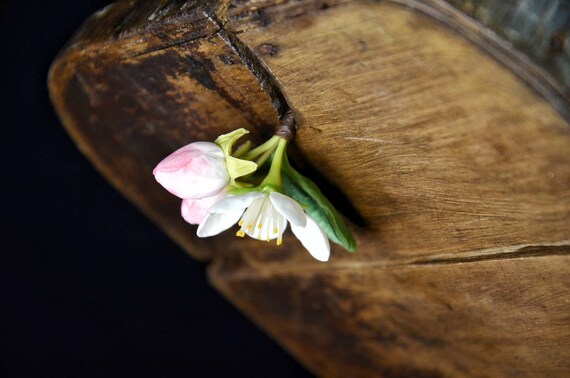 Apple Blossom Hair Pin One Flower Hair Pin - Etsy