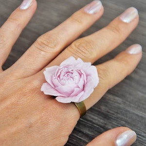 Peony Rose Ring Pale Pink Jewelry - Etsy