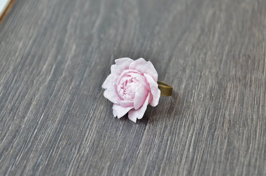 Peony Rose Ring Pale Pink Jewelry - Etsy