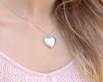 Heart locket necklace | Etsy