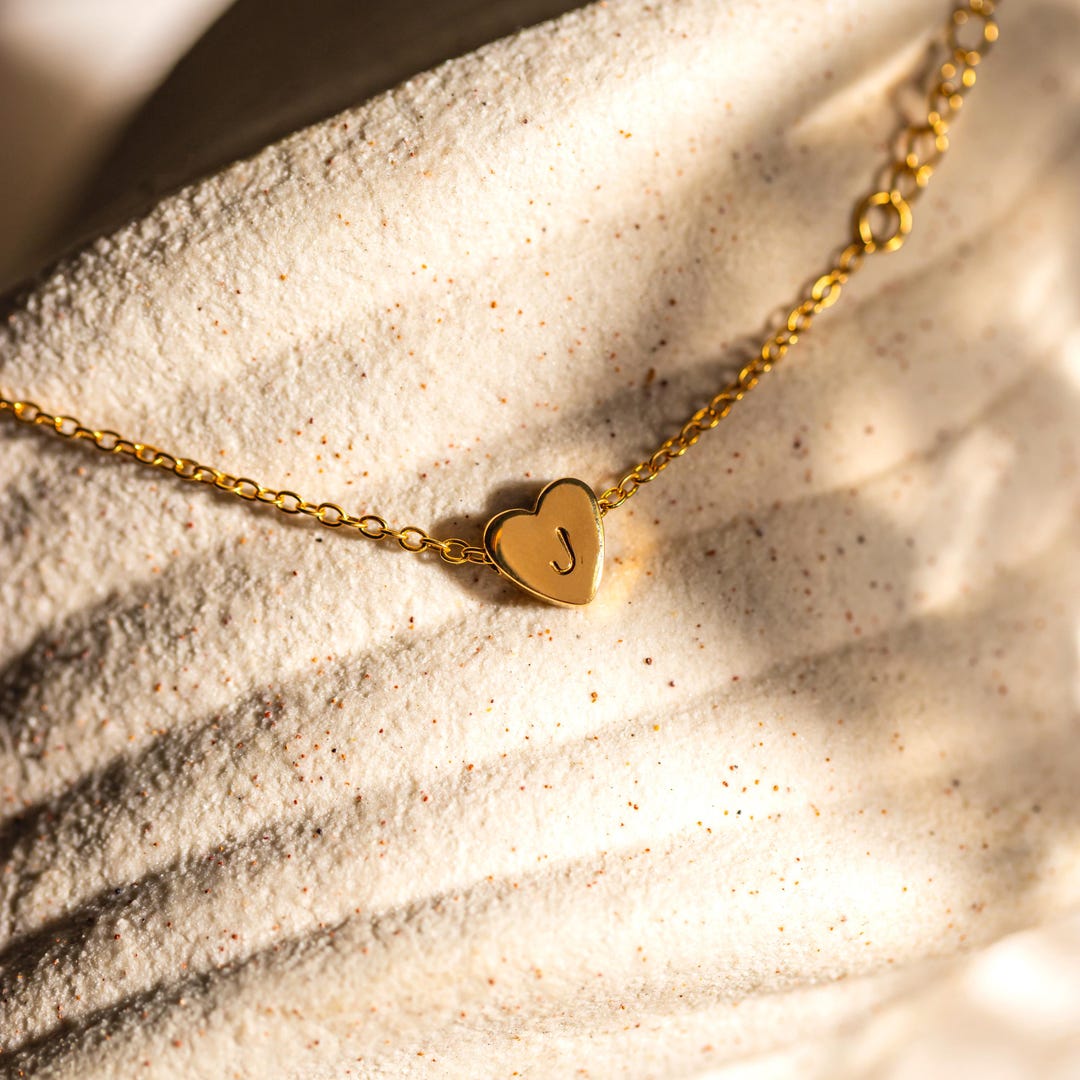 Personalized Heart Charm Bracelet With Initials - Custom Engraved ...