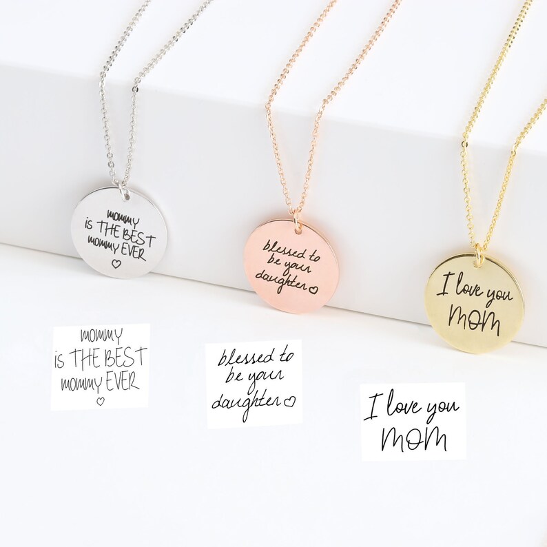 Actual Handwriting Necklace Custom Signature Handwriting Etsy