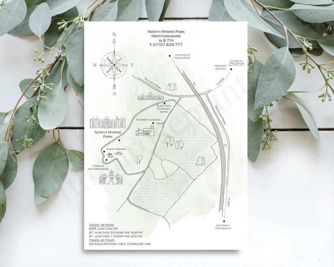 Custom Wedding Map Illustration Digital File - Etsy
