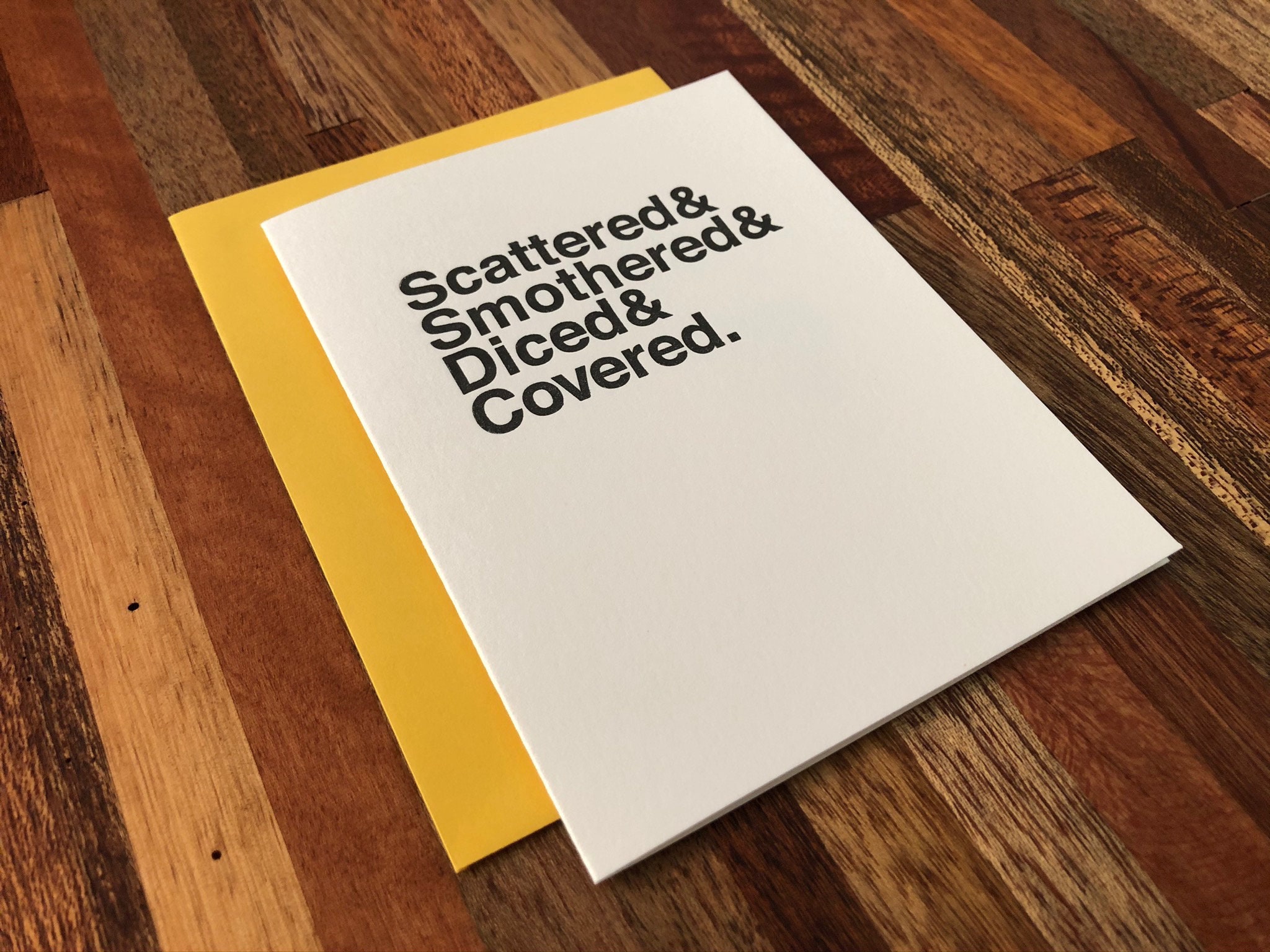 Waffle House Letterpress Greeting Card. Scattered and - Etsy