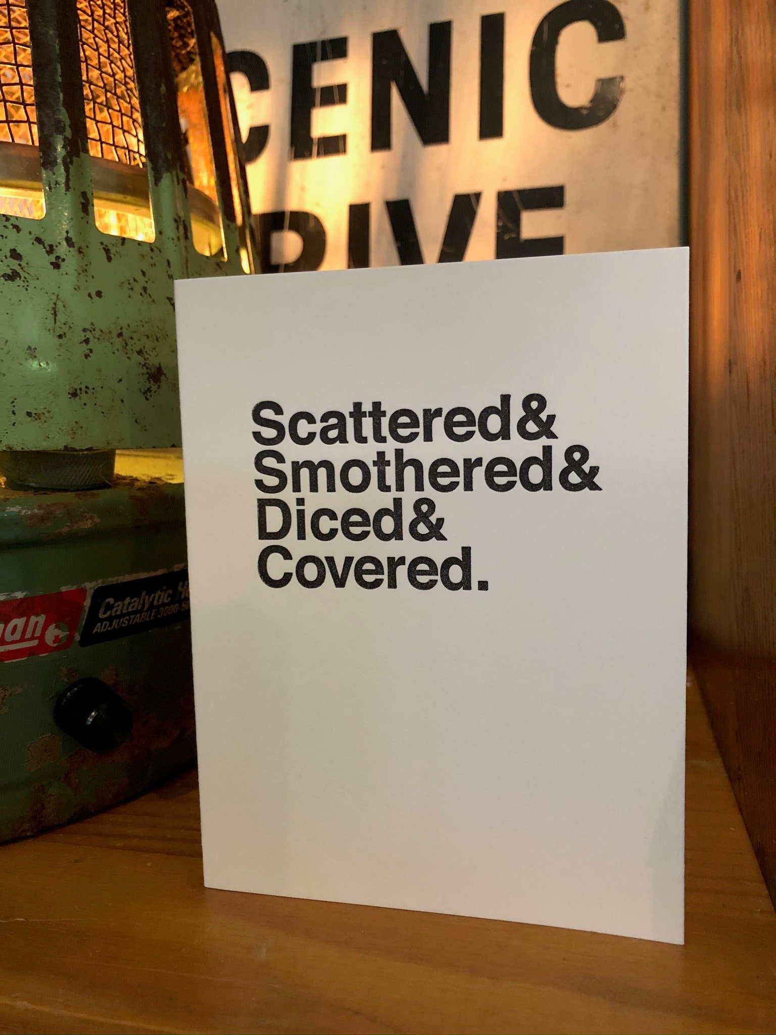 Waffle House Letterpress Greeting Card. Scattered and - Etsy