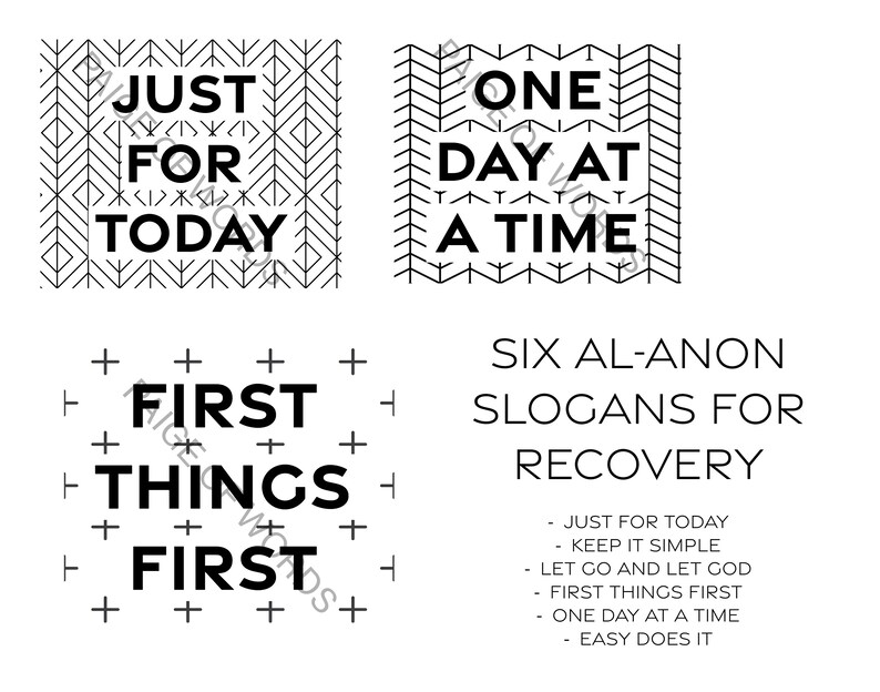 Slogan Poster Pack, AA Slogan Poster Pack, Al-anon Poster Pack, Alateen ...