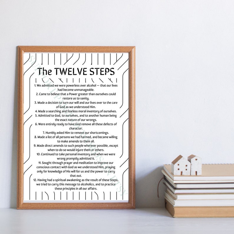 Twelve Steps Poster, Twelve Steps AA Poster, Twelve Steps Al-anon ...