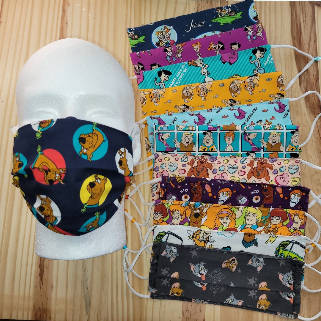 Hanna Barbera Handmade Cloth Face Mask 100% Cotton Adjustable Filter ...