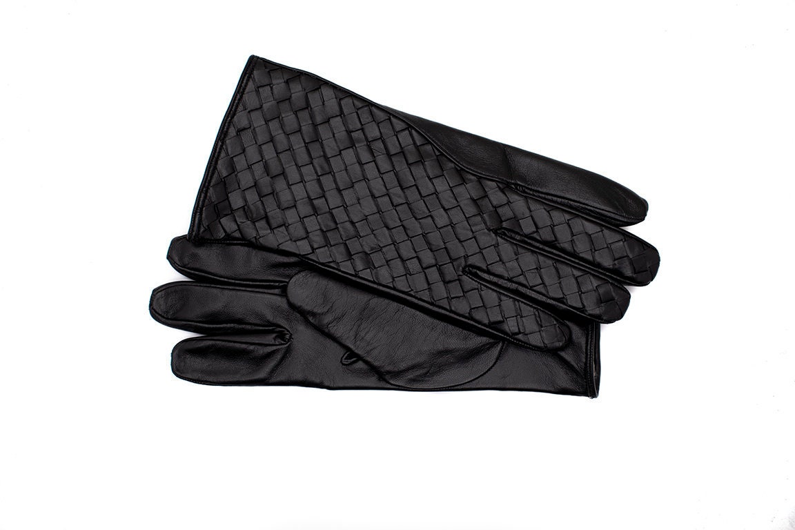 Altezzoso Castello Hand-knitted Winter Leather Gloves for Men | Etsy