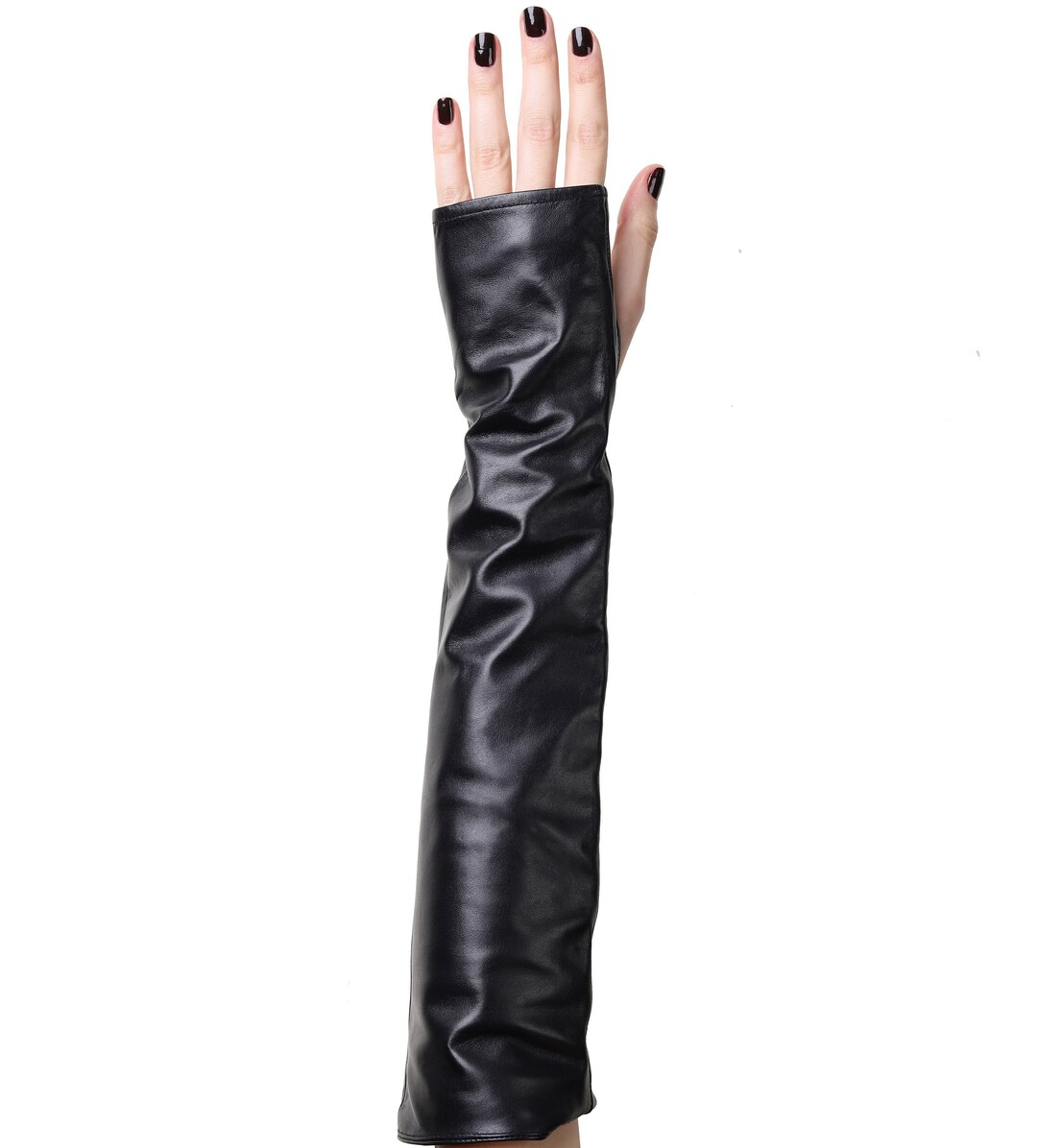 Altezzoso Lierre Fingerless Long Opera Leather Gloves for Women, Womens ...