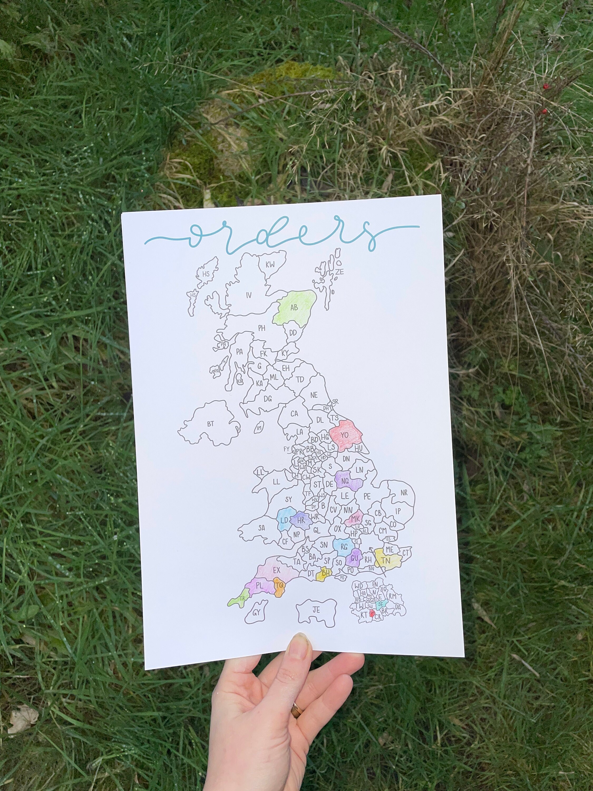 Postcode Map UK Postcode Map Small Business Order Tracker - Etsy UK