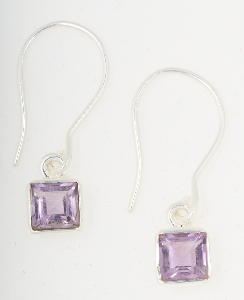 Amethyst Earring Silver Amethyst Earring Genuine Amethyst Jewelry ...