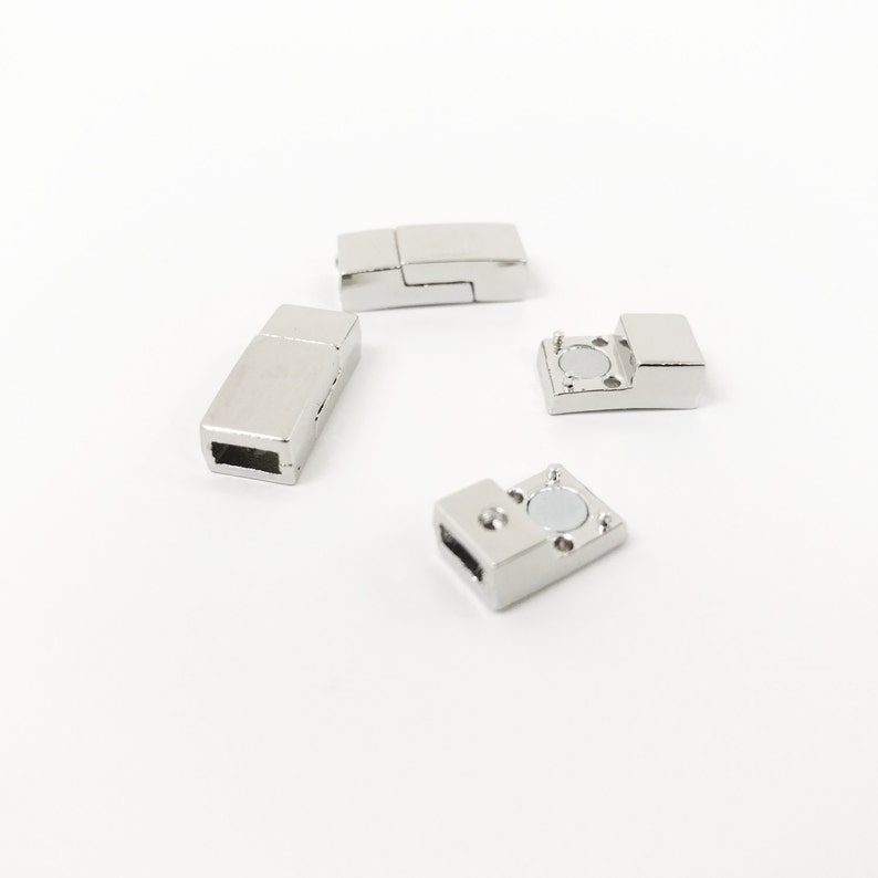 Curved Mini Silver Magnetic Clasps for Jewelry Supplies, 5mm Flat ...