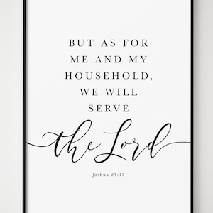 Bible Verse Wall Art Joshua 24:15 NIV but as for Me and My House, We ...