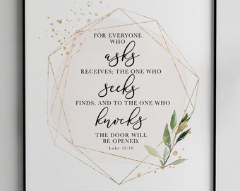 Ask Seek Knock Wall Art - Etsy