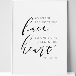 Proverbs 27 19 Bible Verse Quotes Christian Wall Art Decor - Etsy Canada