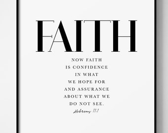 Bible Verse Wall Art Hebrews 11:1 ESV Faith Poster Christian | Etsy