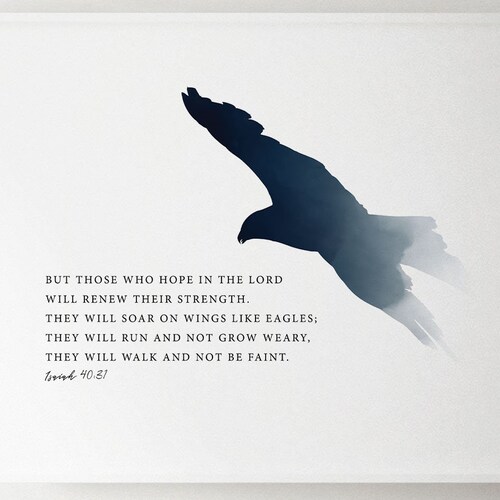 Isaiah 40 31 Bald Eagle Bible Verse Art Print Scripture Wall - Etsy