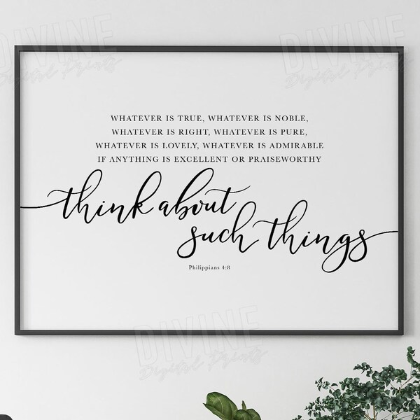Philippians 4 8 - Etsy