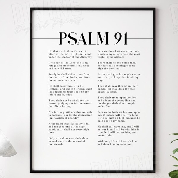 Psalm 91 Large Print - Etsy