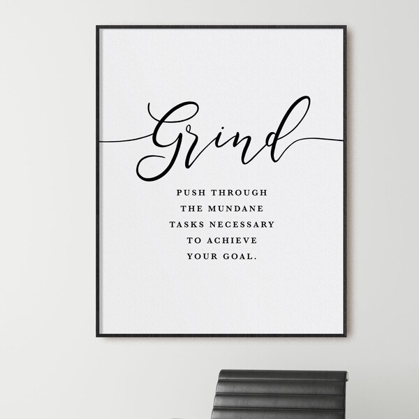 Grind Definition Poster - Etsy