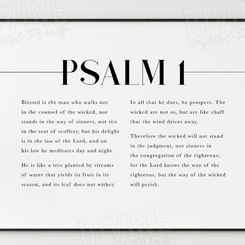 Bible Verse Wall Art Psalm 1 Christian PRINTABLE Like a Tree - Etsy