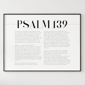 Psalm 139 Wall Art, Wonderfully Made Horizontal, Scripture Home Decor ...