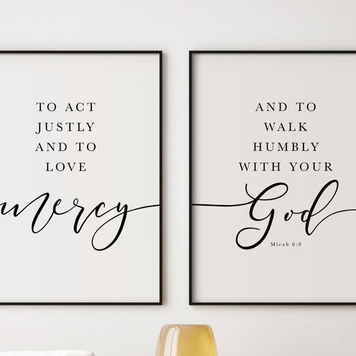 Micah 6:8 Printable Christian Wall Art Act Justly Love | Etsy