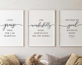 Psalm 139 Kjv Wall Art - Etsy