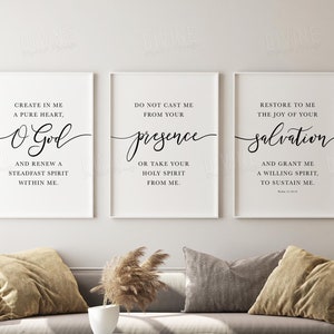 Psalm 51 Bible Verse Wall Art Holy Spirit Scripture Print - Etsy