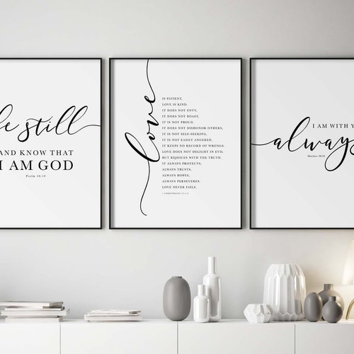 Bible Verse Wall Art Set of 3 Prints Numbers 6 Christian - Etsy