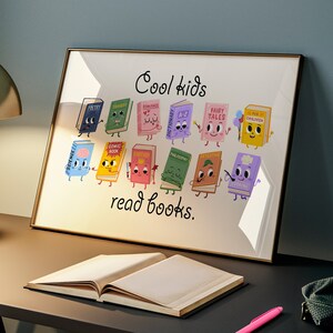 Classroom Reading Educational Poster, Library cool Kids Read Books ...