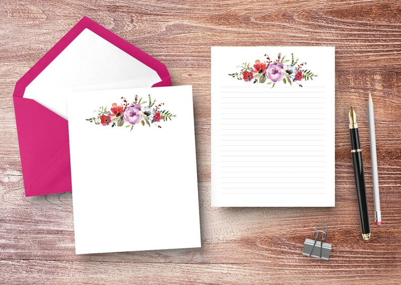 Floral Letter Writing Set Snail Mail Stationary Set Writing - Etsy