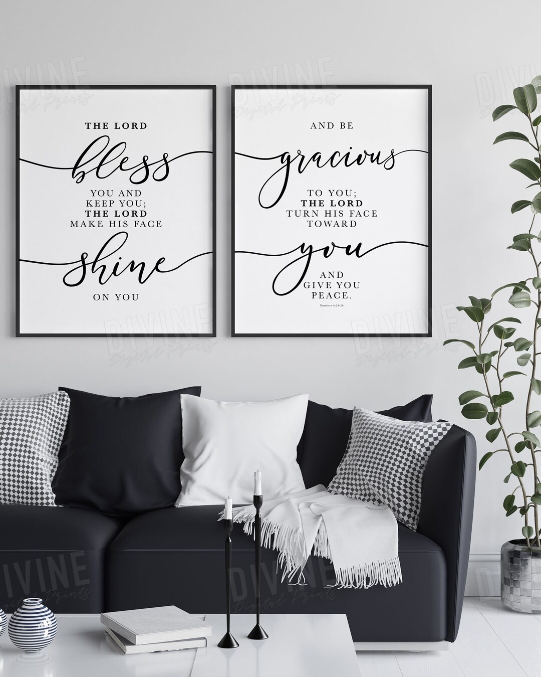 Numbers 6 Bible Verse NIV Wall Art Set of 2 Prints Christian - Etsy