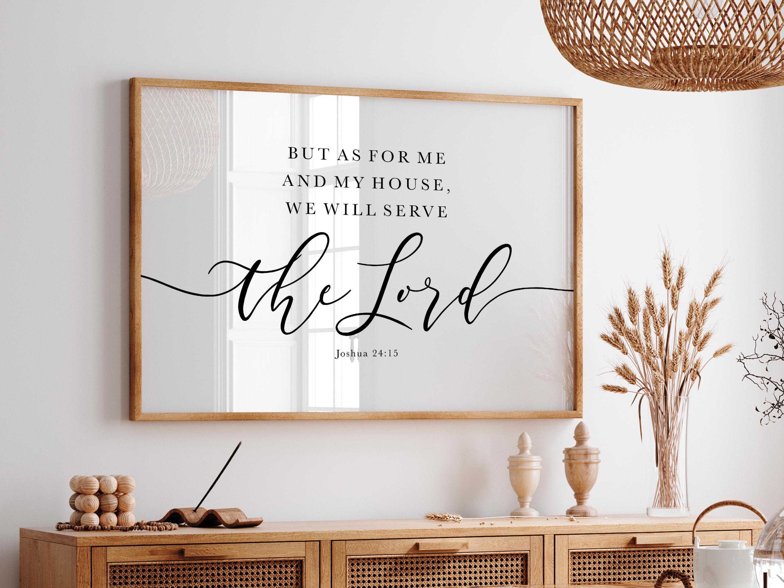 Horizontal Bible Verse Wall Art Joshua 24:15 but as for Me and My House ...