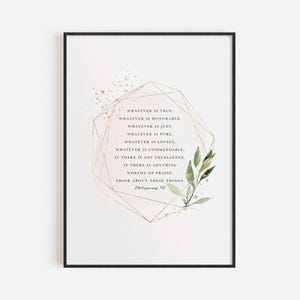 Philippians 4 8 ESV Bible Verse Quote, Scripture Wall Art for Your ...