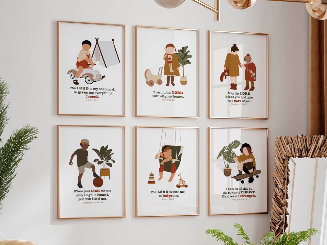 Christian Sunday School Scripture Wall Art, Church Children Decor, Kids ...