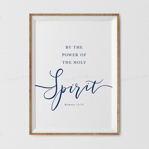 Bible Verse Wall Art, Navy Blue Christian Home Decor, Romans 15 13 ...