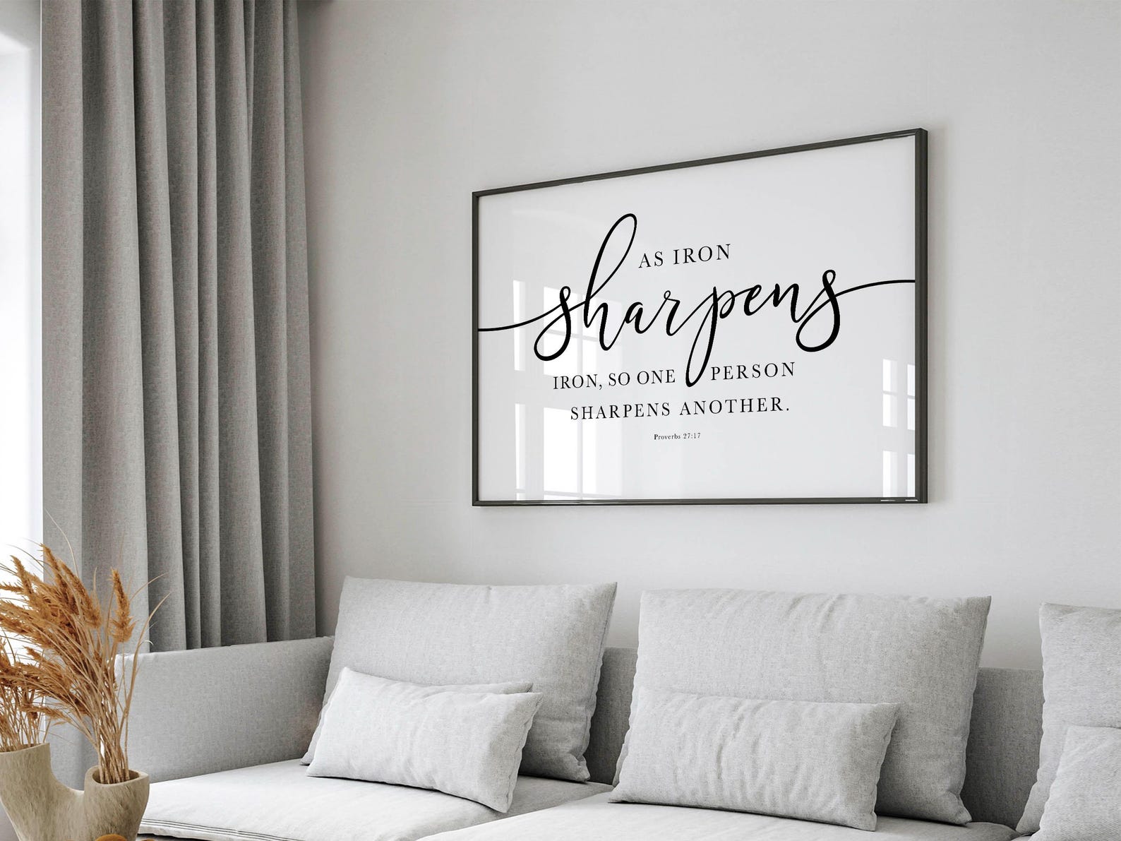 Iron Sharpens Iron Quote, Proverbs 27 17, NIV Bible Verse Wall Art ...
