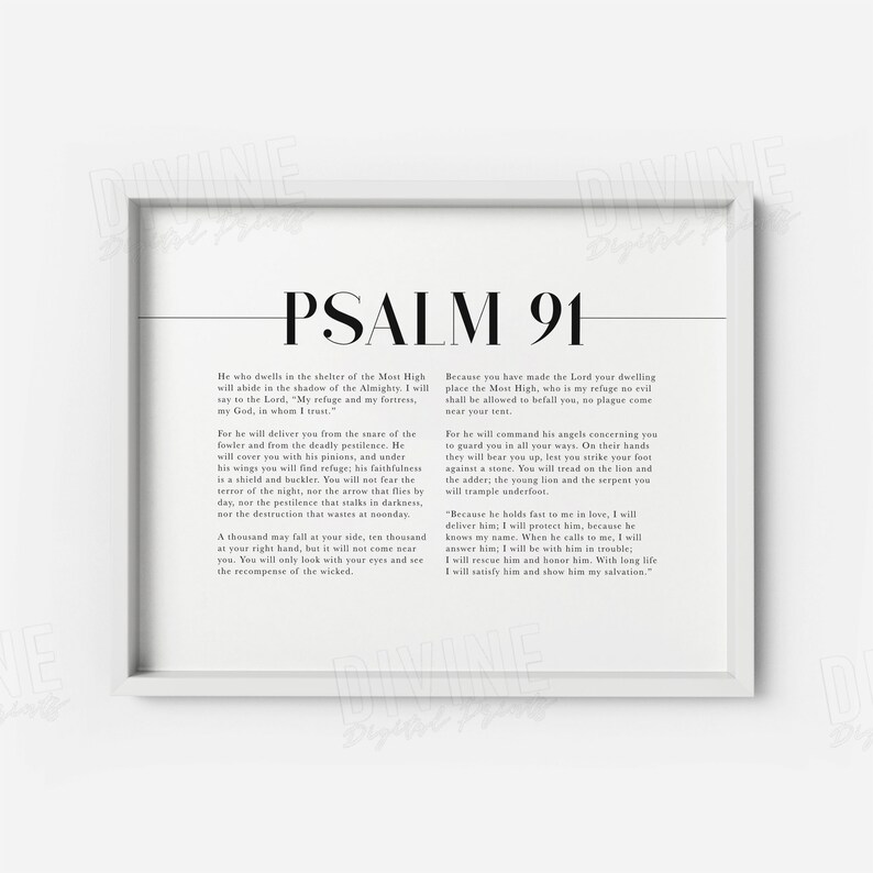 Psalm 91 ESV Bible Verse Scripture Wall Art Printable - Etsy