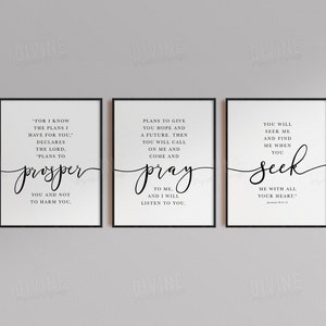 Jeremiah 29 11 Wall Art, Bible Verse Decor, Christian Home Decoration ...