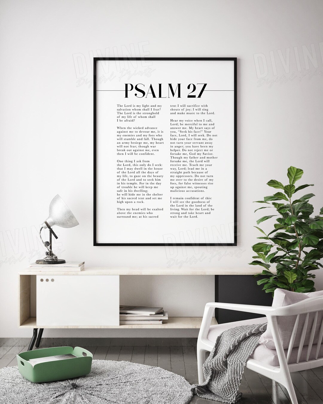 Popular Psalm 27 NIV, Bible Verse Wall Art, Scripture Artwork ...